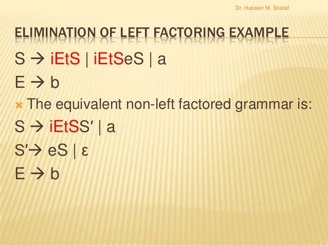 Cs419 Lec10 Left Recursion And Left Factoring