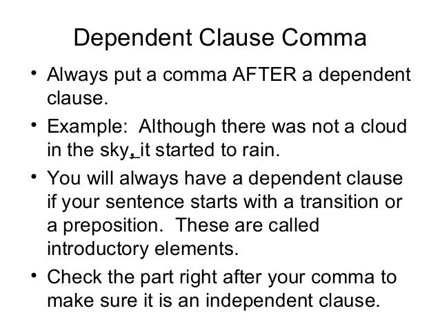 Dependent clause comma practice 9 17 1 Dependent clause comma practice 9 17 1