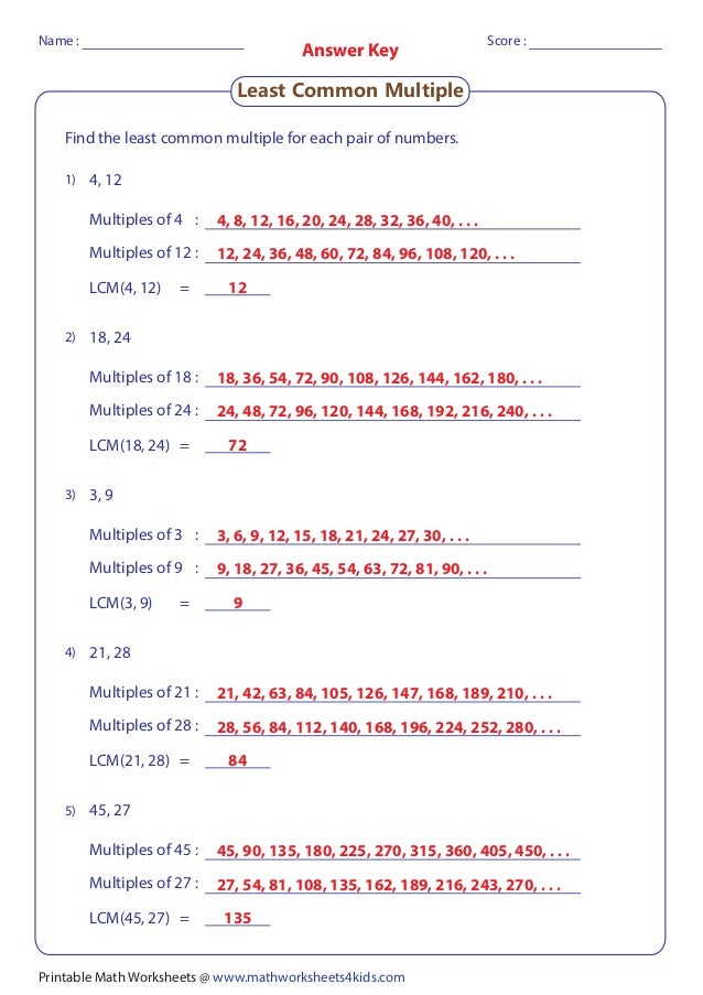 Least Common Denominator Worksheet Printable Least Common Denominator Worksheet Printable