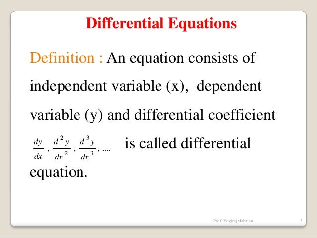 Differential Equation Ypm