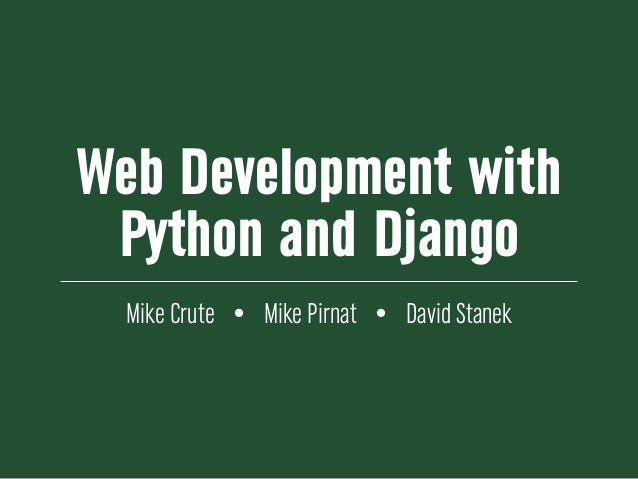 Web Development With Python And Django