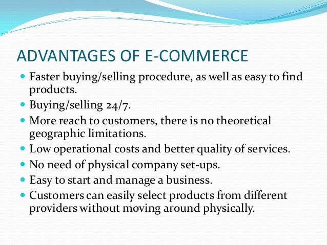 E Commerce Advantages