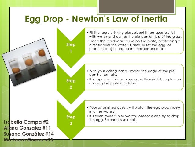 Egg drop newton's law of inertia