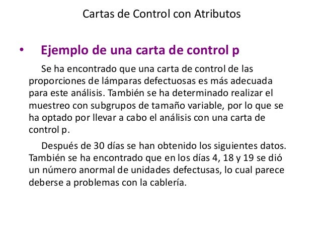 Ejercicios cartas de control p y np, c y u