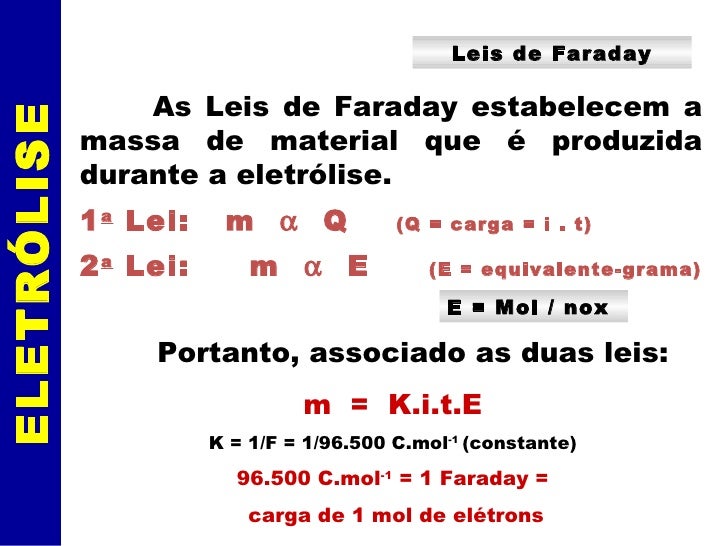 Eletroquímica eletrólise