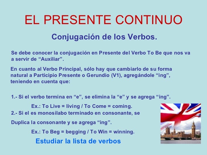 El presente continuo