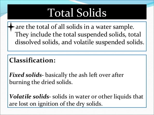 Water Analysis: Total Solids