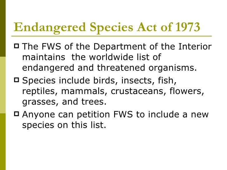 Endangered Species Act 1973