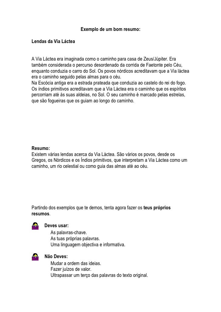 Exemplo De Um Bom Resumo Exemplo De Um Bom Resumo