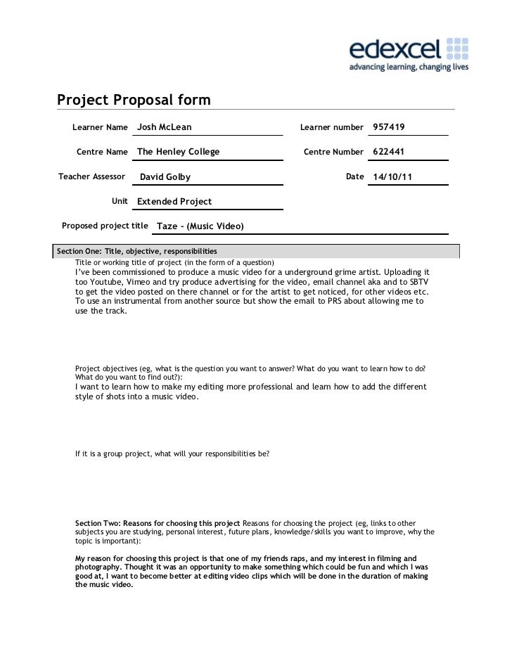 Extended Project Proposal Form Final Extended Project Proposal Form Final