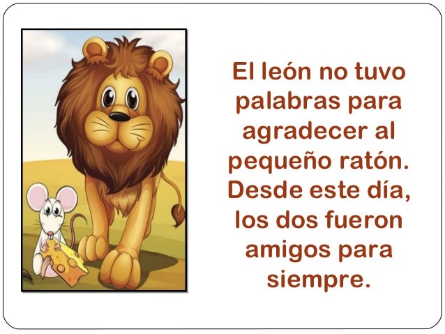 Fabulas el leon y el raton - Imagui