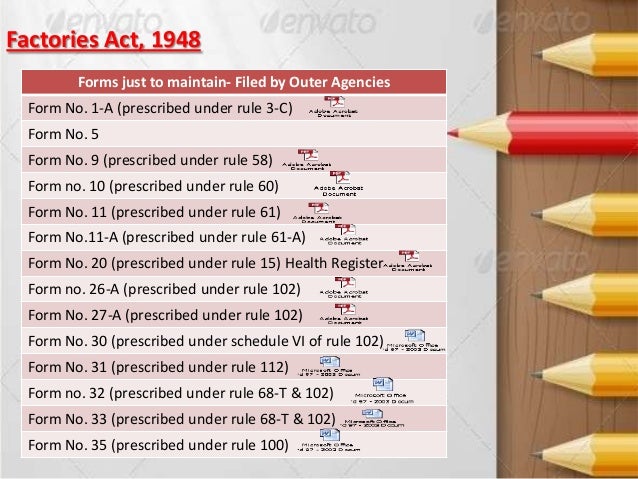 Factories act, 1948 with related attachments