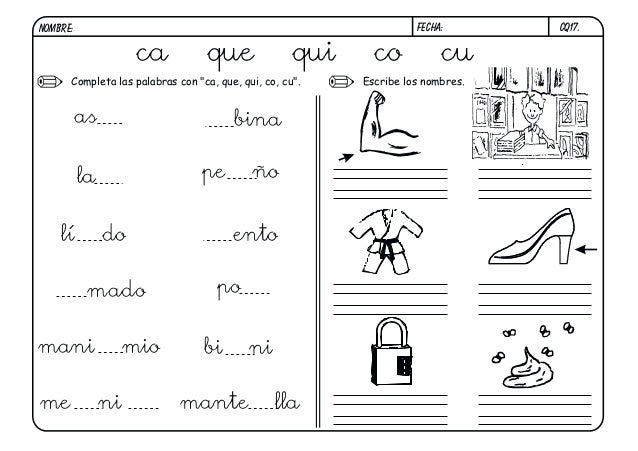 Palabras con que qui para niños - Imagui