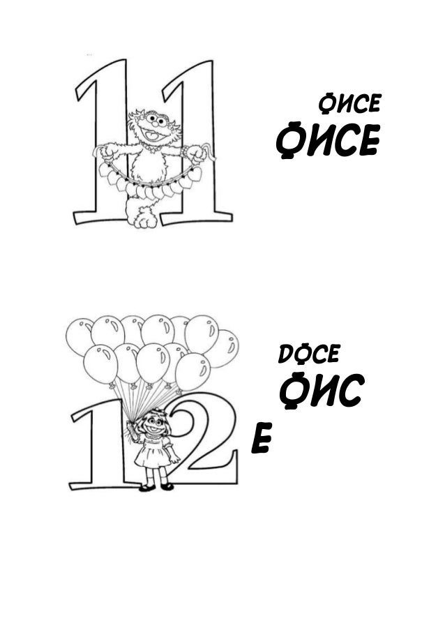 Numeros del 10 al 20 para colorear - Imagui