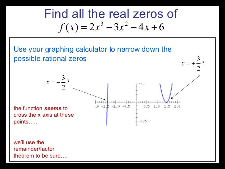 Finding All Real Zeros Of A Polynomial With Examples Second Example 