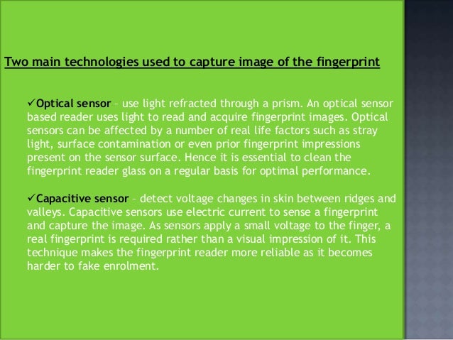 Fingerprint Presentation Fingerprint Presentation