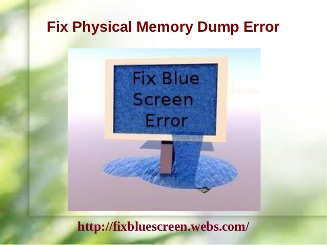 Fix Physical Memory Dump Error 2181