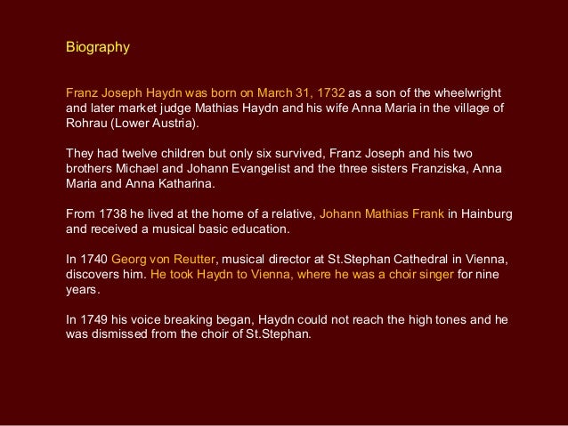 Joseph Haydn Biography Childhood Life Achievements