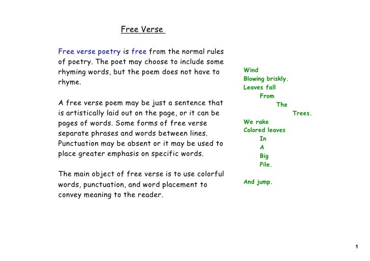 Free Verse Poems Free Verse Poems
