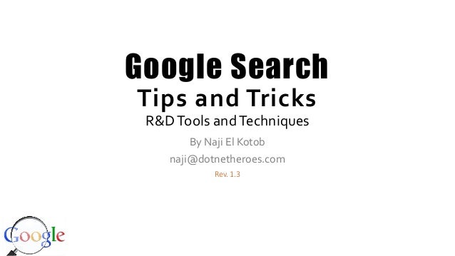 Google search - Tips and Tricks