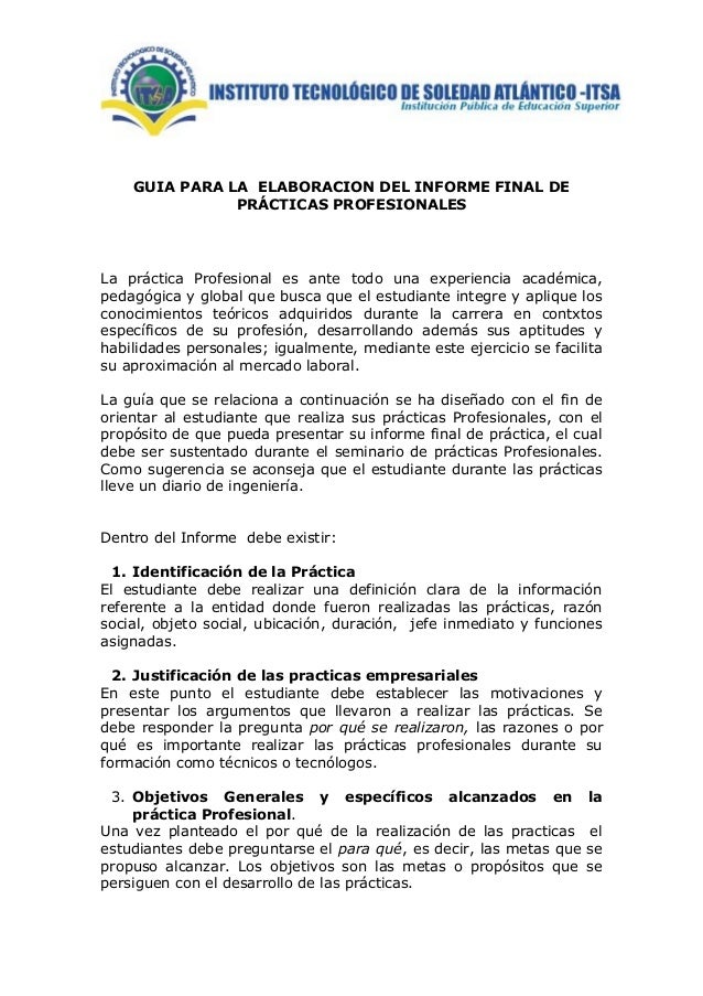 Ejemplo De Informe Final De Practicas Profesionales Nuevo Ejemplo - Riset