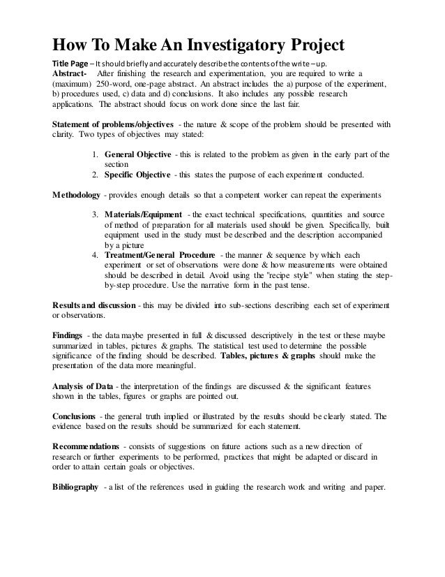 How To Make An Investigatory Project How To Make An Investigatory Project