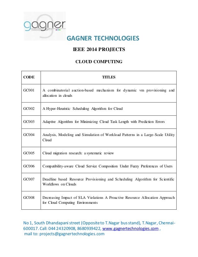 Ieee 2014 Software Engineering Projects Titles List