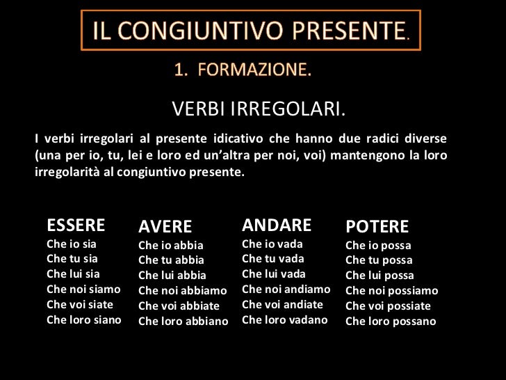 Il congiuntivo presente