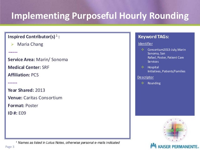 Implementing Purposeful Hourly Rounding
