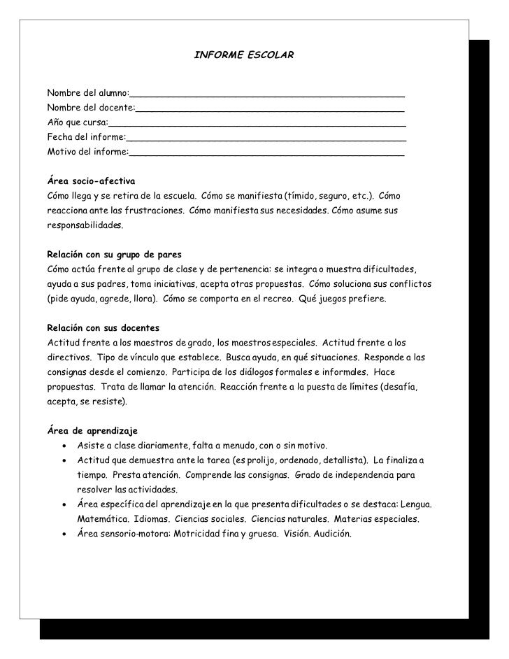 Informes ejemplos - Imagui