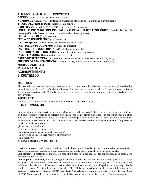 Modelo de informe tecnico simple - Imagui