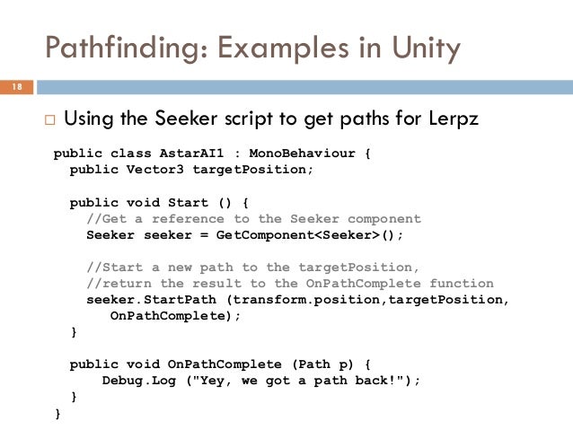Pathfinding Part 2 Examples In Unity