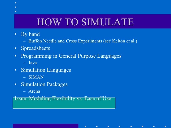 Introduction To Simulation