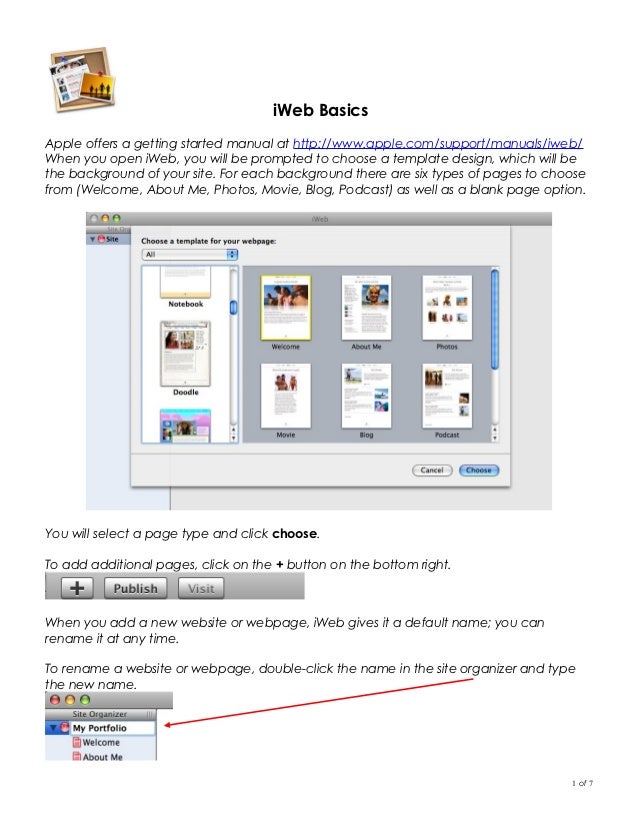 Iweb Quick Glance Cheat Sheet
