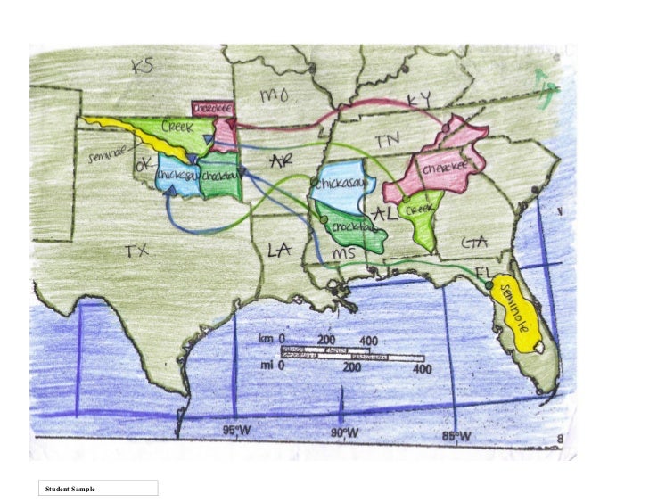 Trail Of Tears Map Worksheet