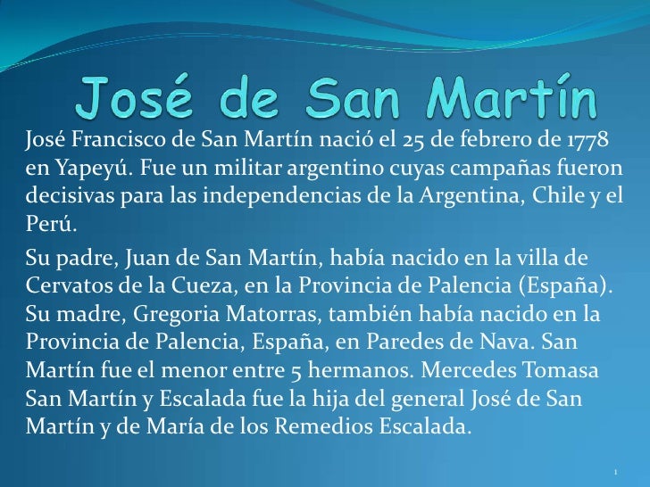 Fun Facts About Jose De San Martin at Mitchell Evelyn blog