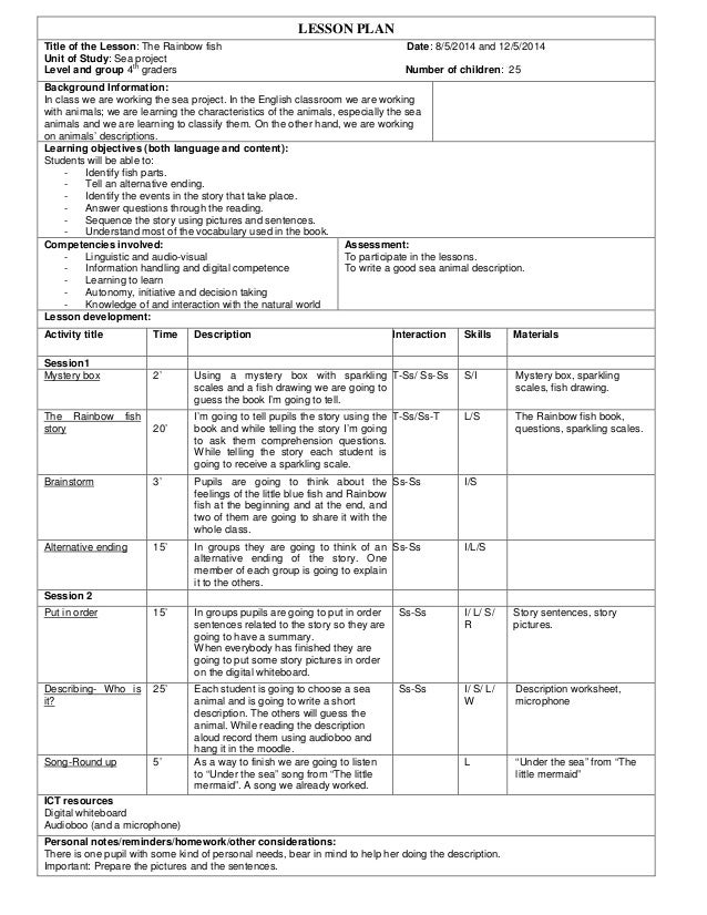 Fish Lesson Plans High School at Isabella Embry blog