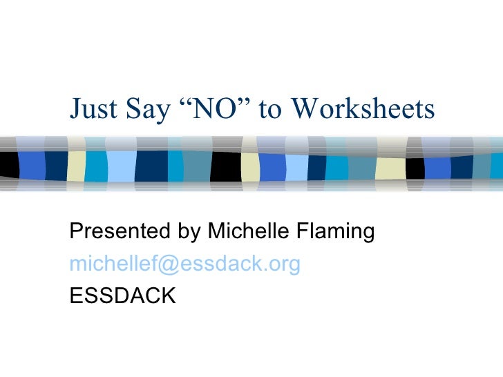 Saying No Worksheet Pdf