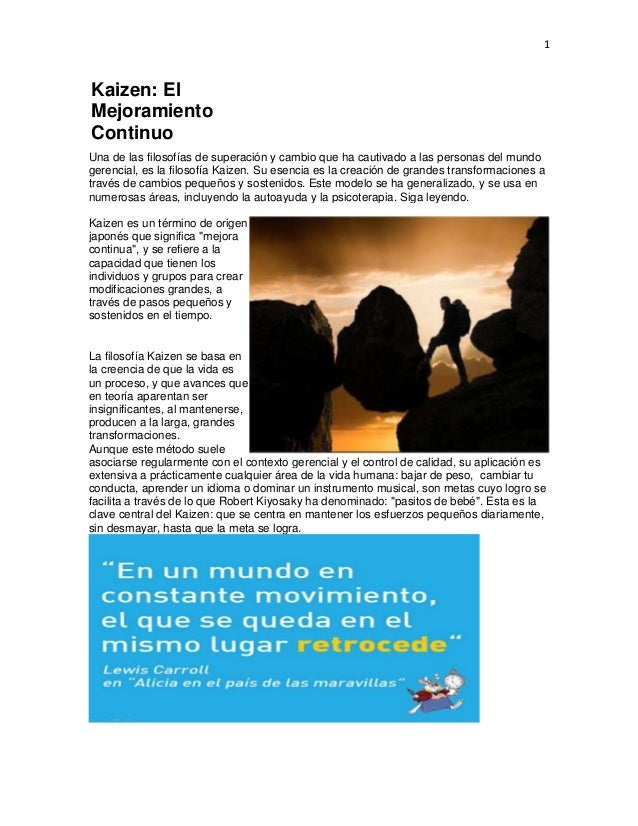 Kaizen el mejoramiento continuo Kaizen el mejoramiento continuo