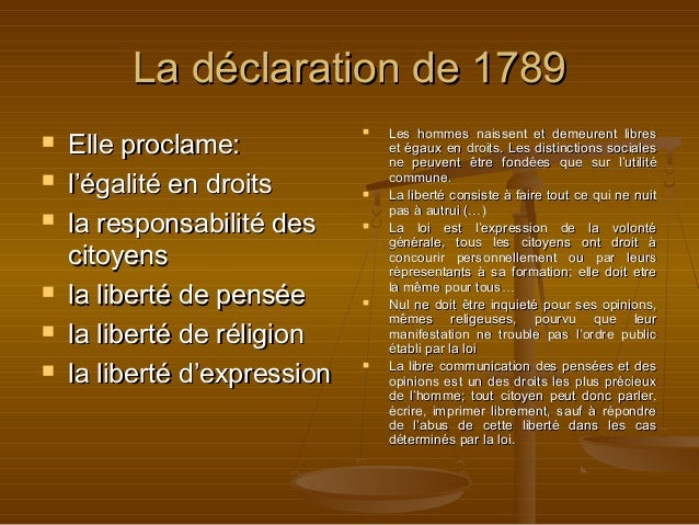 La Déclaration Des Droits De Lhomme