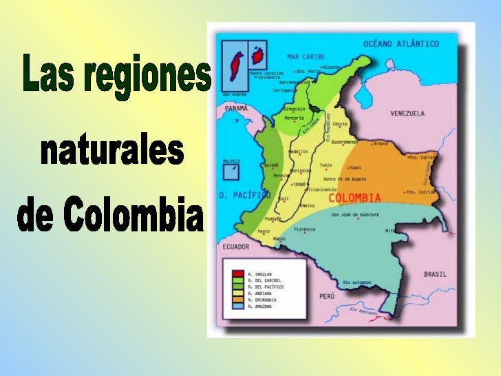 Mapa de colombia con sus 5 regiones - Imagui