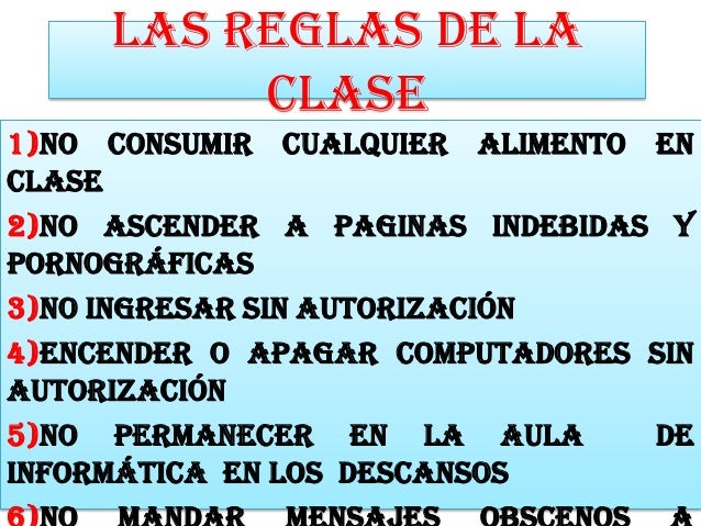 Reglas de la clase - Imagui
