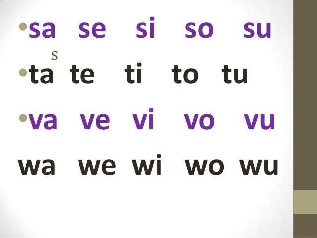 Palabras con wa we wi wo wu en español para niños - Imagui
