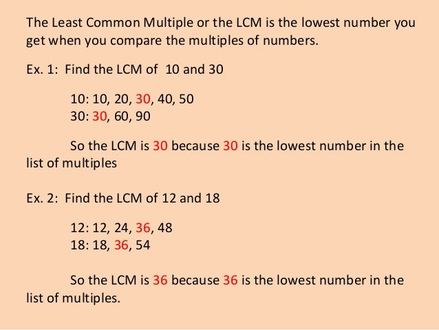 Least Common Multiple Least Common Multiple