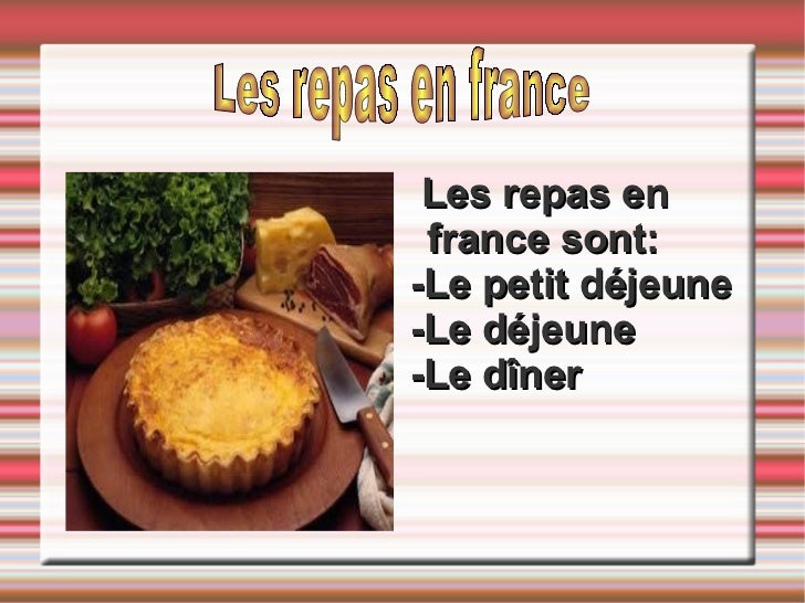 Les repas en france