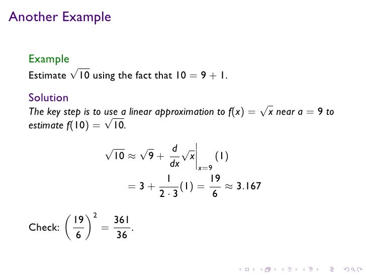 Lesson 13: Linear Approximation
