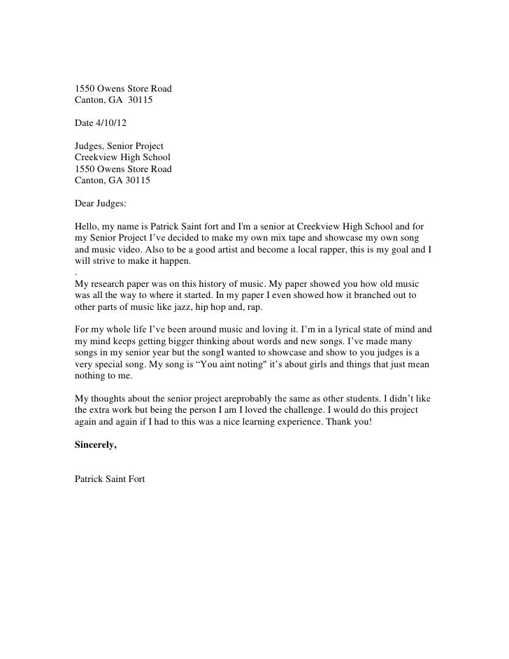 Letter To The Judges Format 2011 12 Letter To The Judges Format 2011 12