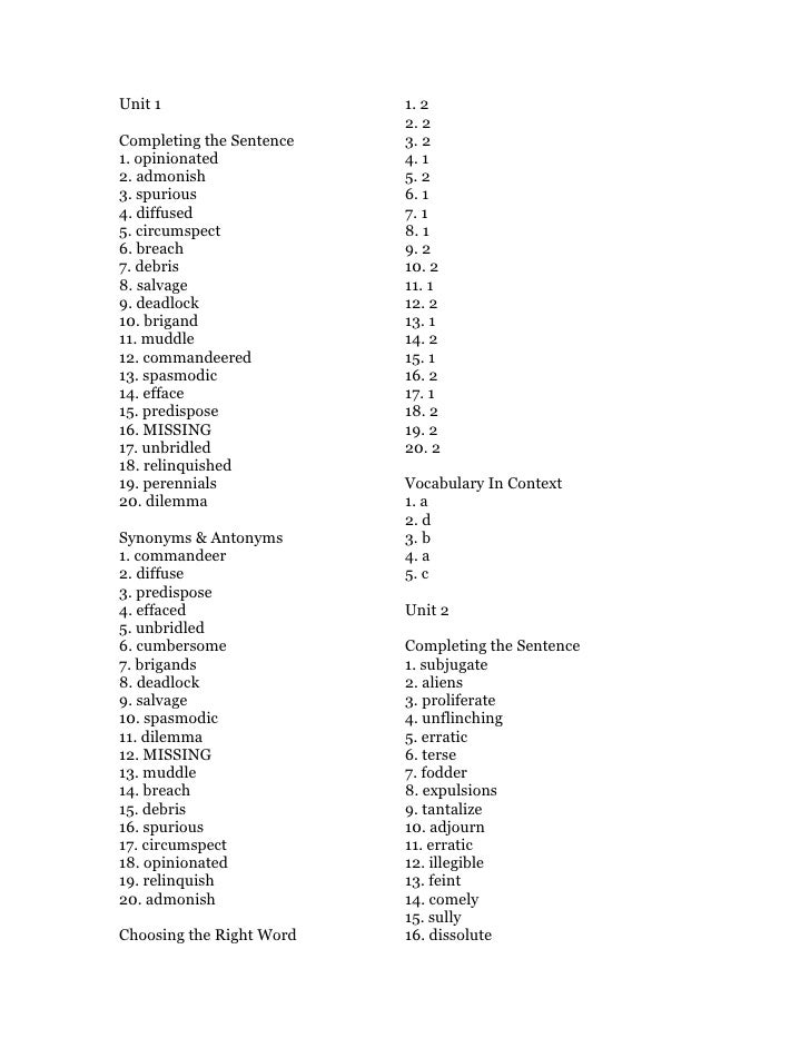 Vocab Workshop Level A Unit 2 Vocab Workshop Level A Unit 2