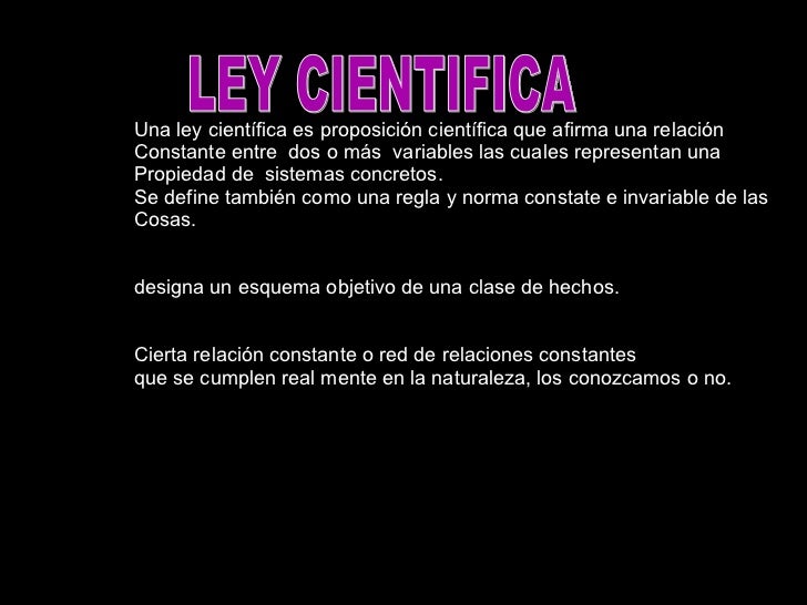Ley Cientifica Ley Cientifica