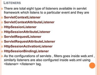Listeners And Filters In Servlet PPT